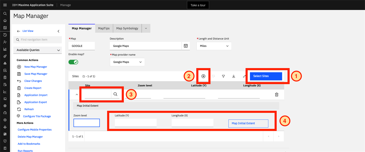 MAXIMO Maps - How to associate it to the site | Maximo